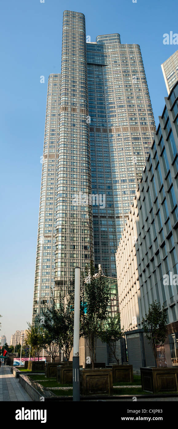 Skyscraper in CBD of Beijing, Fortune Plaza tower, which is is a 260 m ...