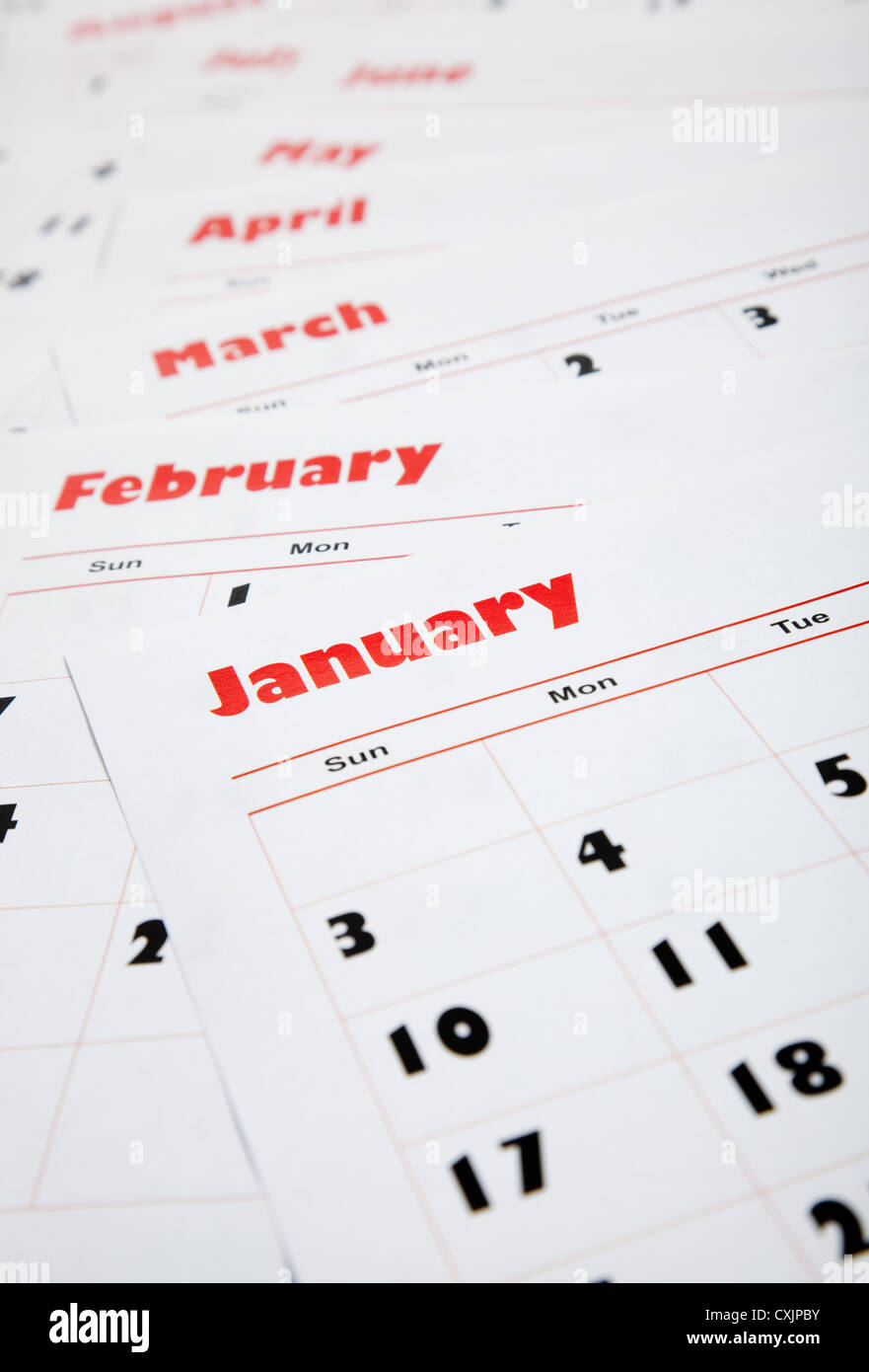 Month calendars hi-res stock photography and images - Alamy