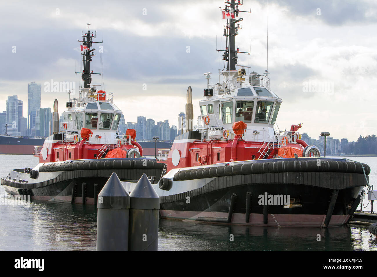 Tug Boats for Container Ships at Port of Vancouver BC Harbor Stock Photo - Alamy