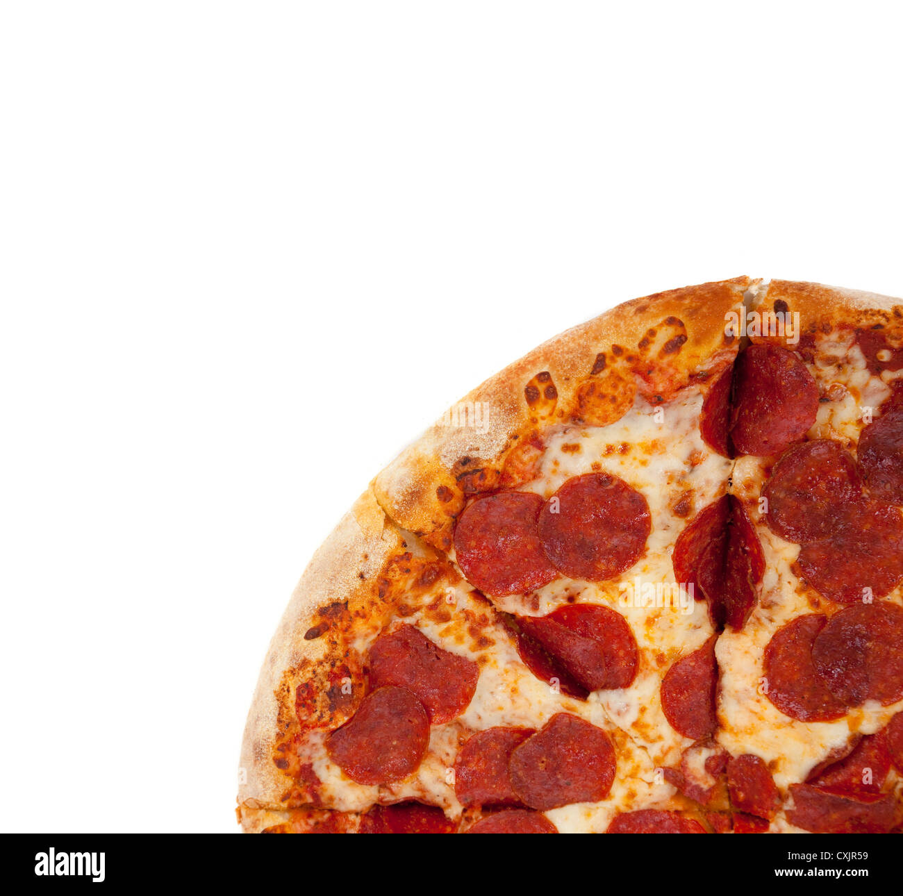 Pepperoni pizza on a white background with copy space Stock Photo - Alamy