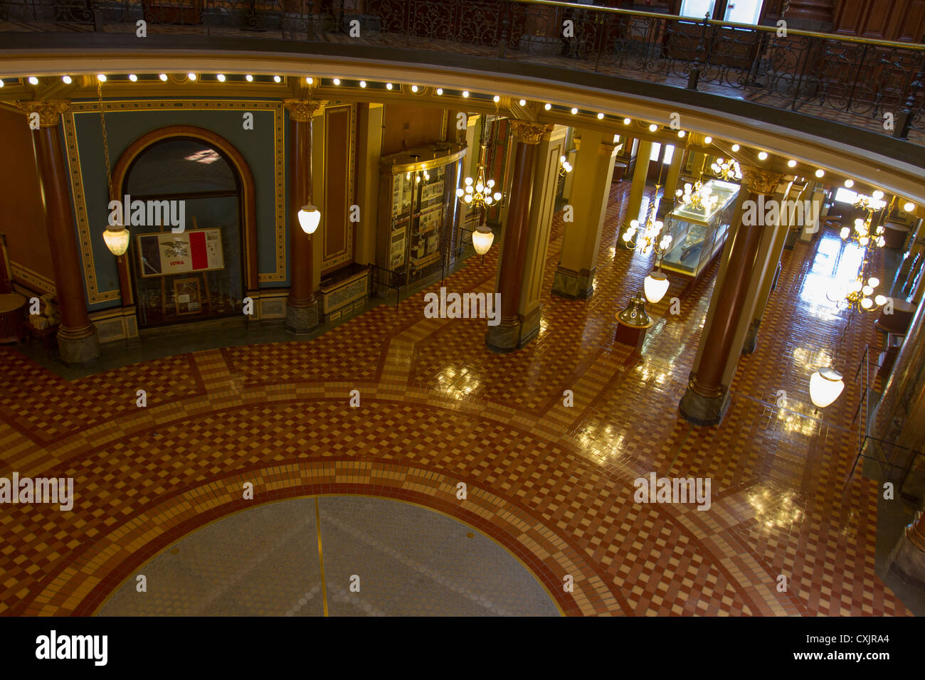 Lobby entrance to the Iowa state capitol building or statehouse in Des ...