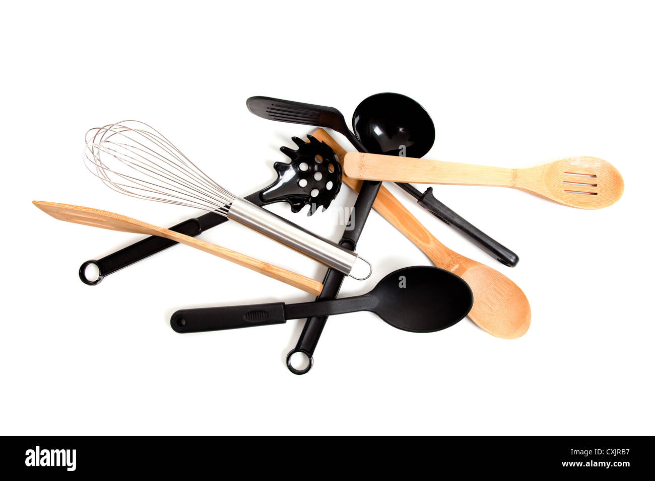 Kitchen background set utensils Cut Out Stock Images & Pictures - Alamy