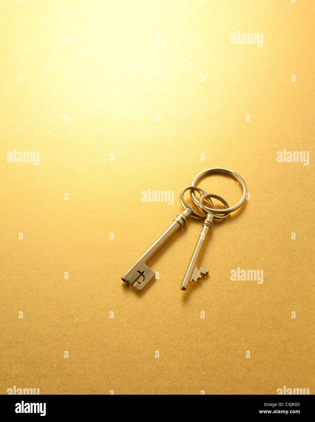 Two golden keys Stock Photo - Alamy