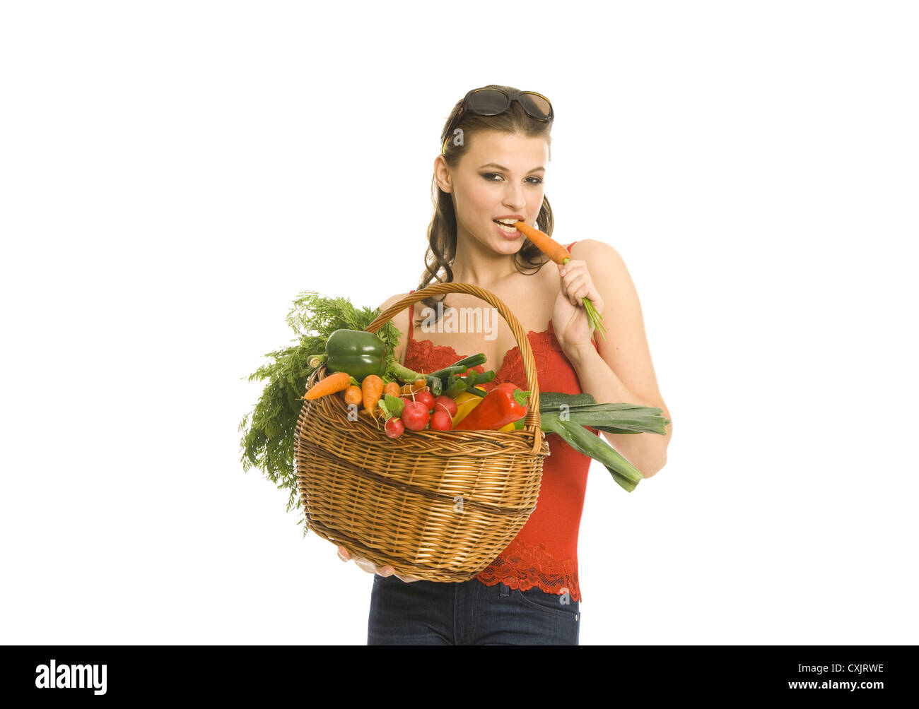 woman with vegetables Stock Photo - Alamy