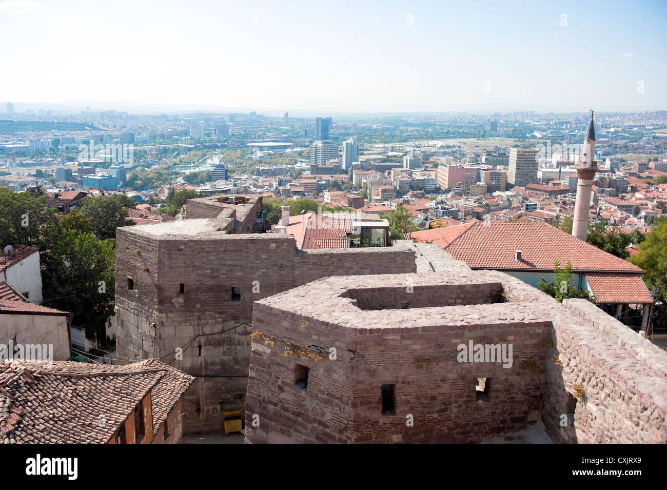 View of modern Ankara from the citadel, crowning the capital of Turkey ...