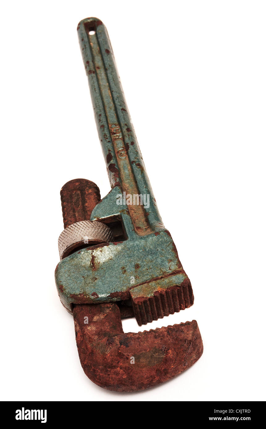 rusty adjustable spanner Stock Photo - Alamy