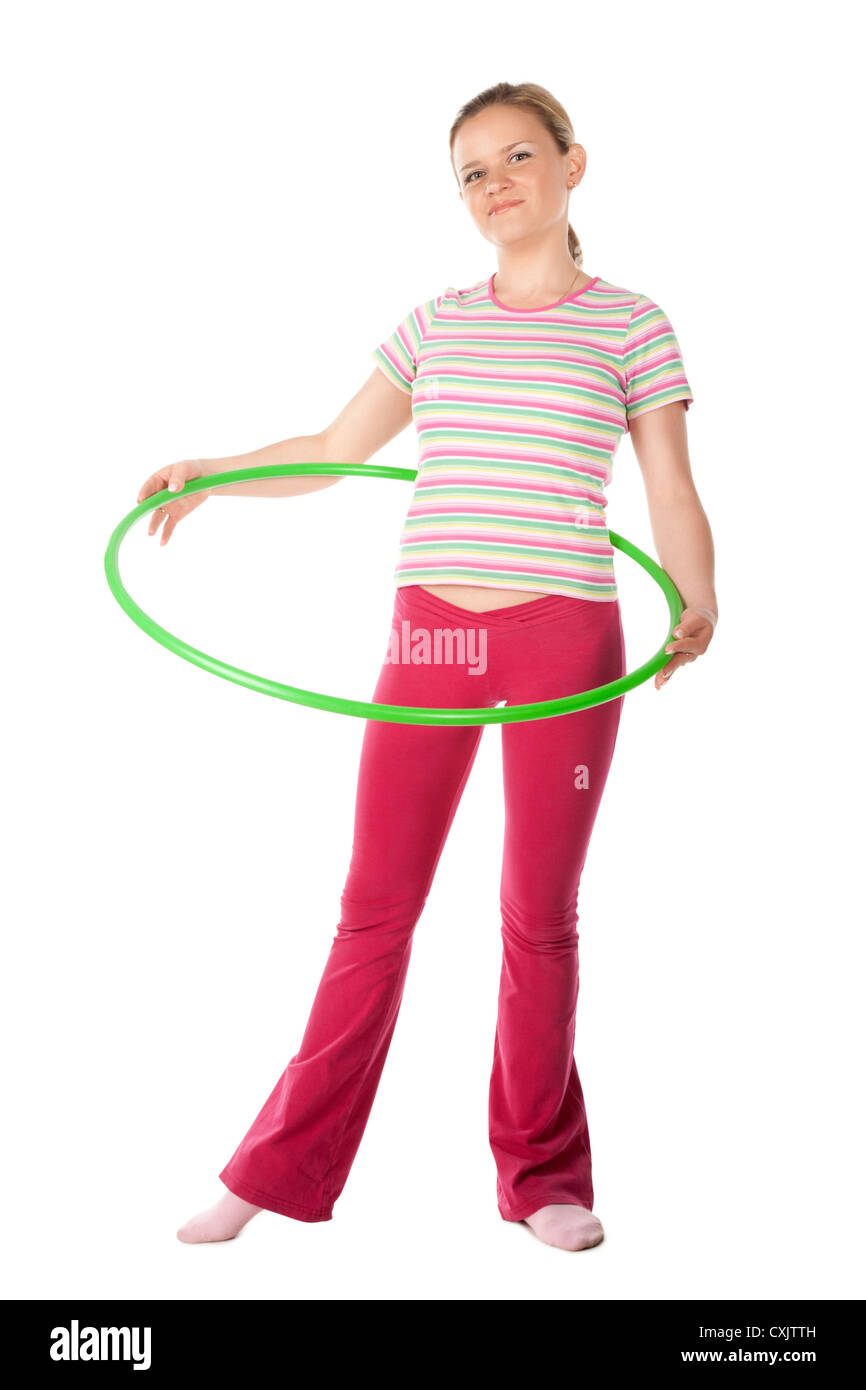 woman with hula hoop Stock Photo - Alamy