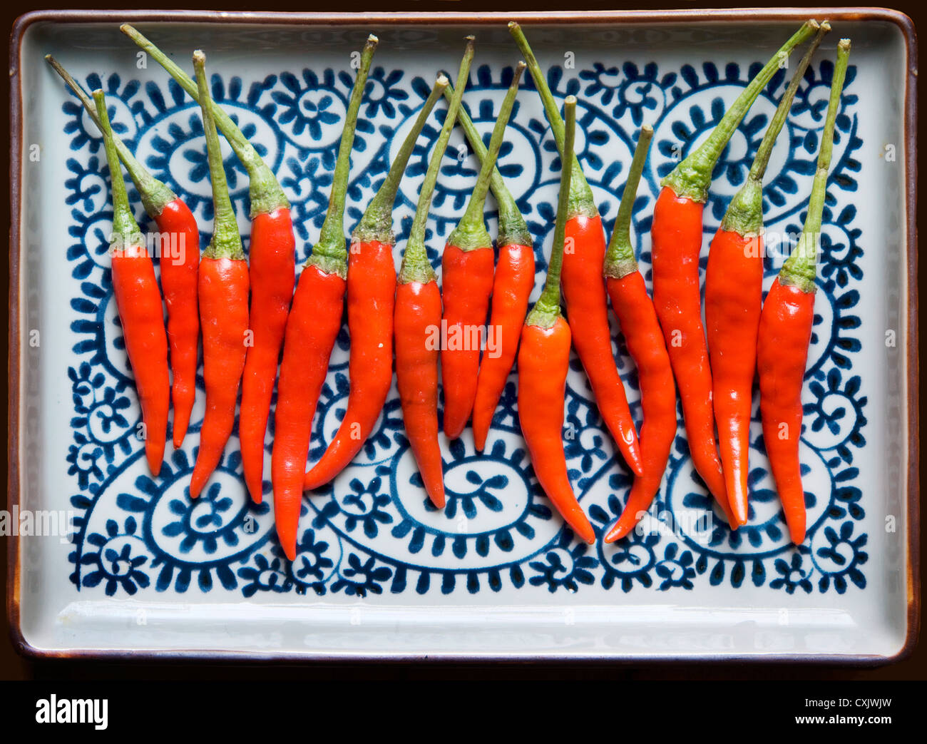 Chilli peppers in row hi-res stock photography and images - Alamy