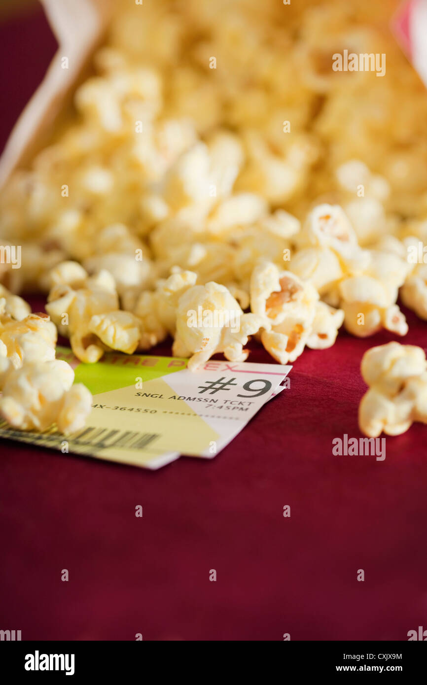 Popcorn and Movie Tickets Stock Photo - Alamy