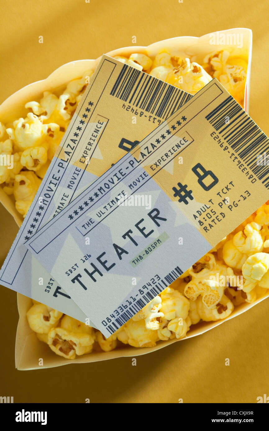 Movie Tickets and Popcorn Stock Photo - Alamy