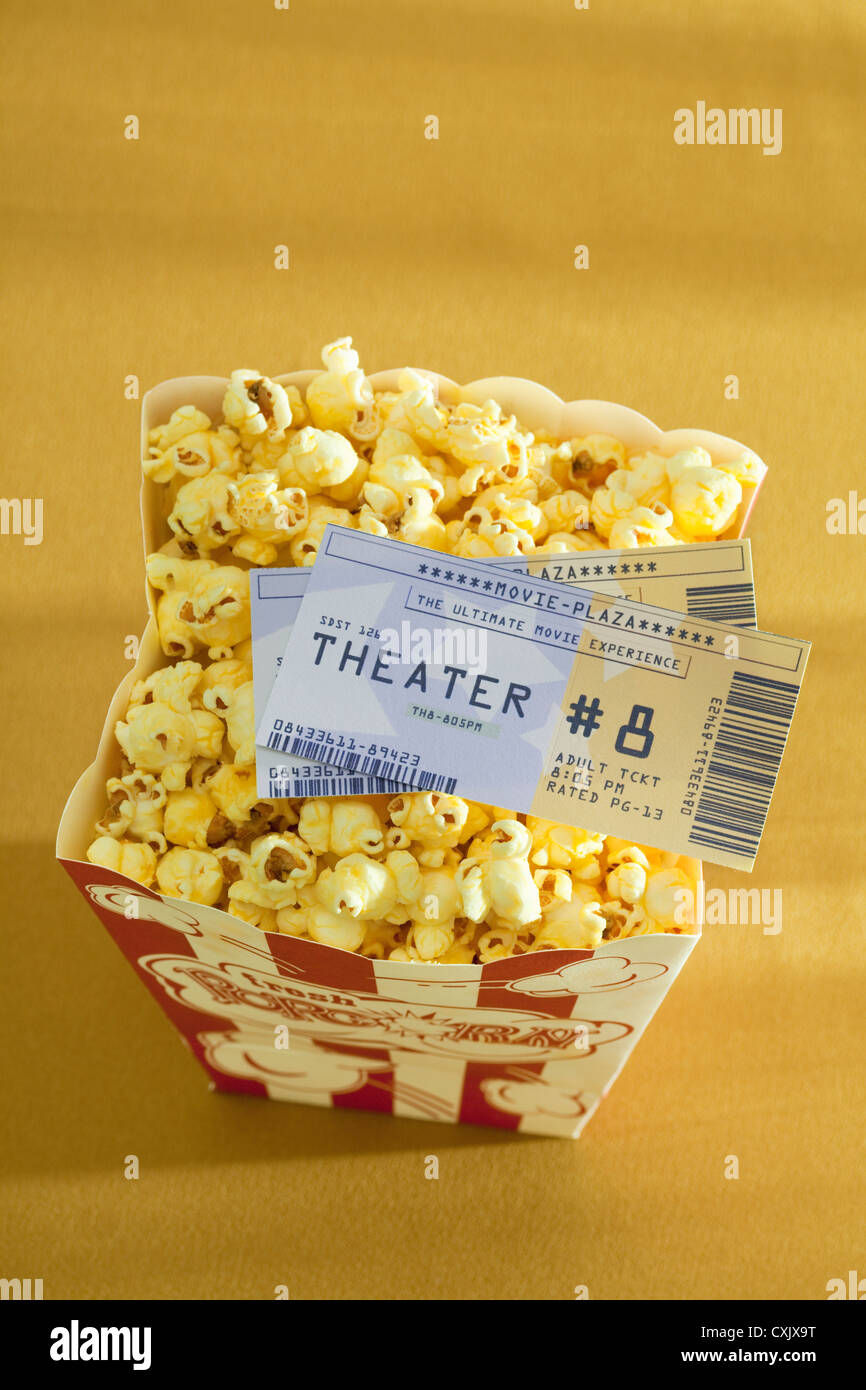 Movie Tickets and Popcorn Stock Photo - Alamy