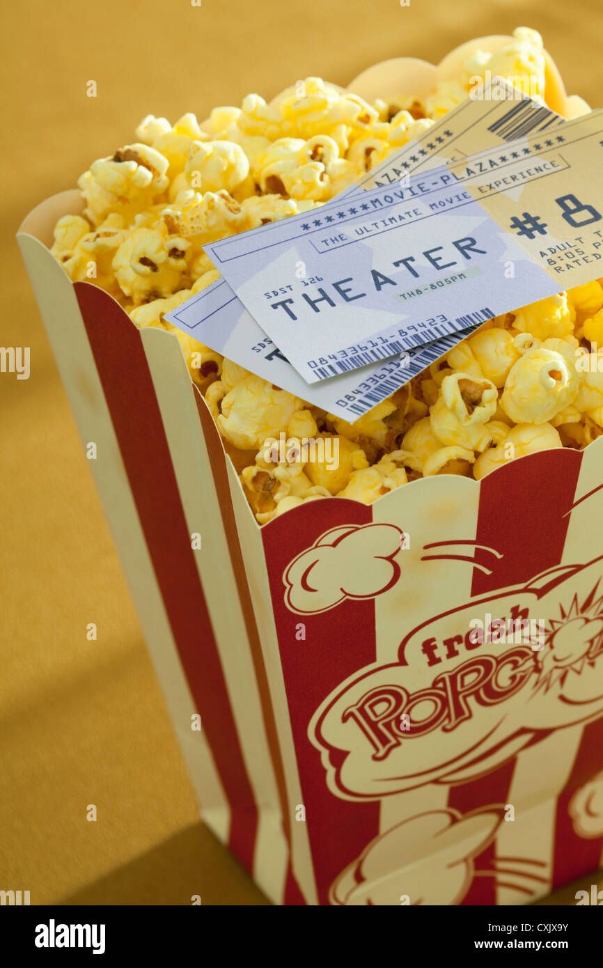 Movie Tickets and Popcorn Stock Photo - Alamy