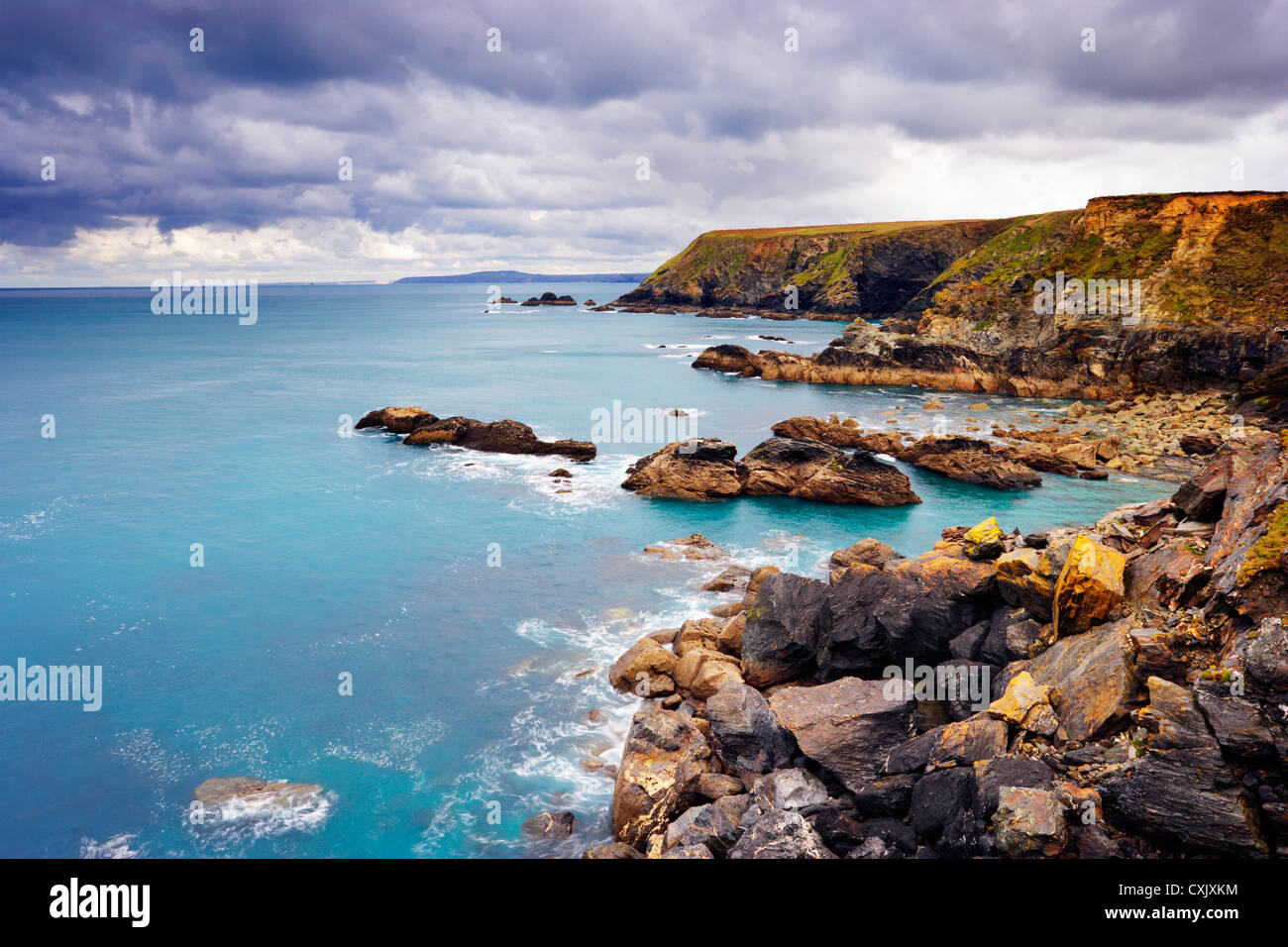 Rugged Sea Cliffs, Godrevy Point, Cornwall, England Stock Photo - Alamy