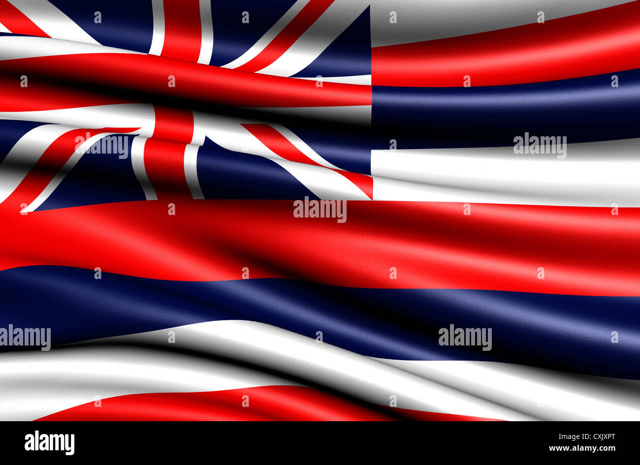 Hawaii state flag waving american hi-res stock photography and images ...