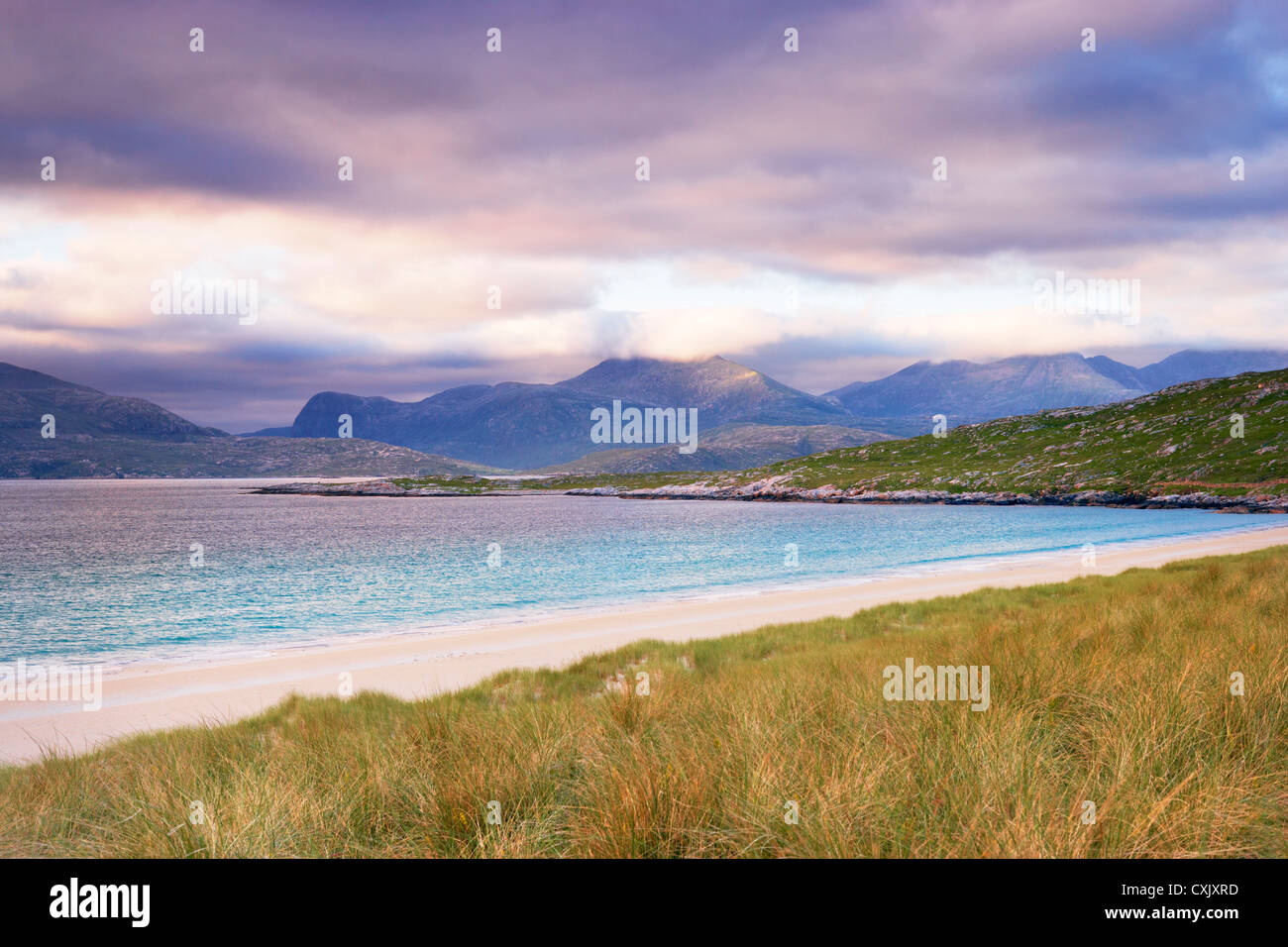 Grass Covered Dunes, Sound of Taransay, Traigh Rosamal, Isle of Harris ...