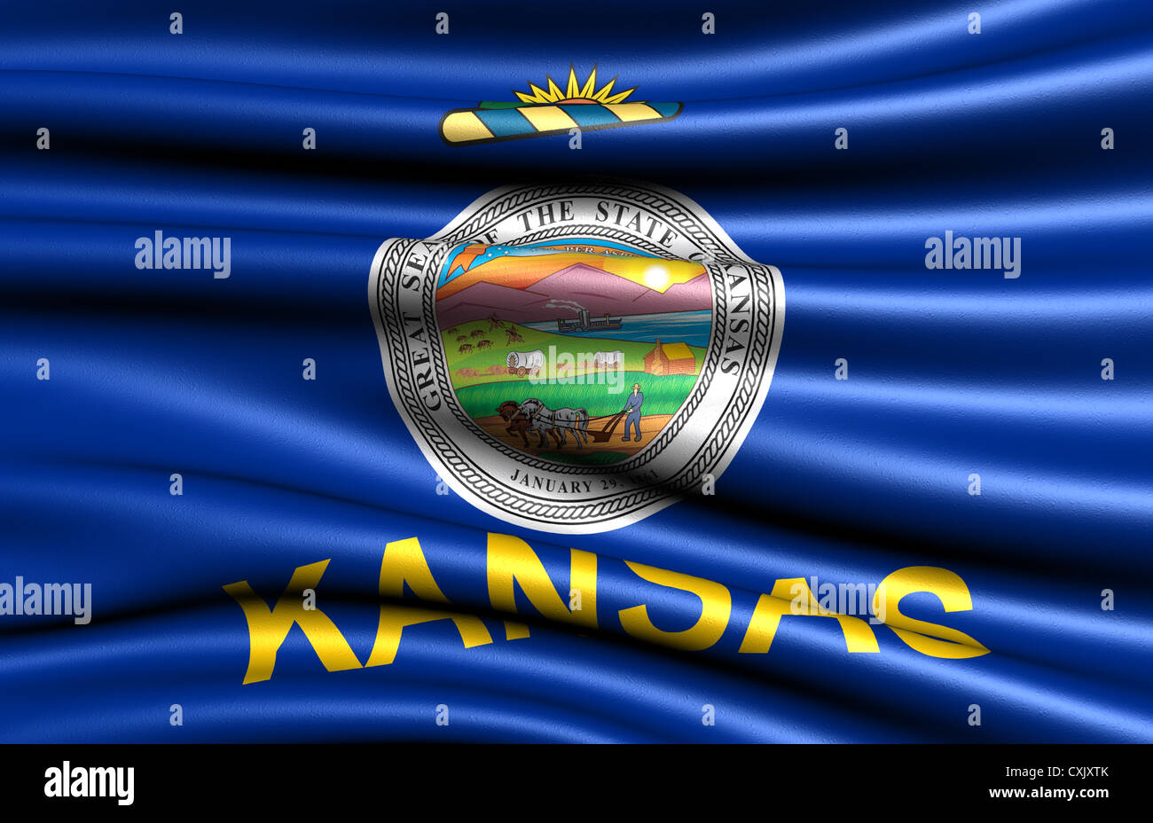 Flag of Kansas Stock Photo - Alamy