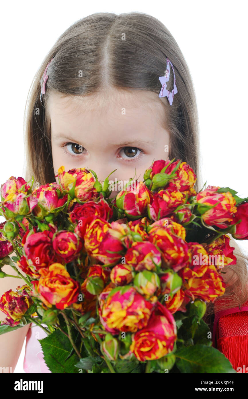 little girl with a rose Stock Photo - Alamy