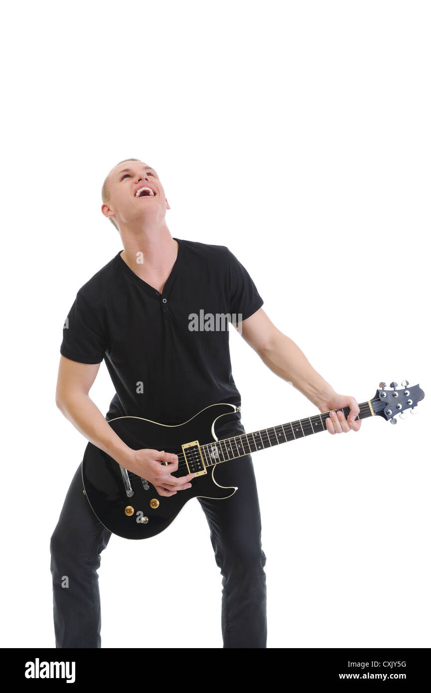 Portrait of a man with guitar Stock Photo - Alamy