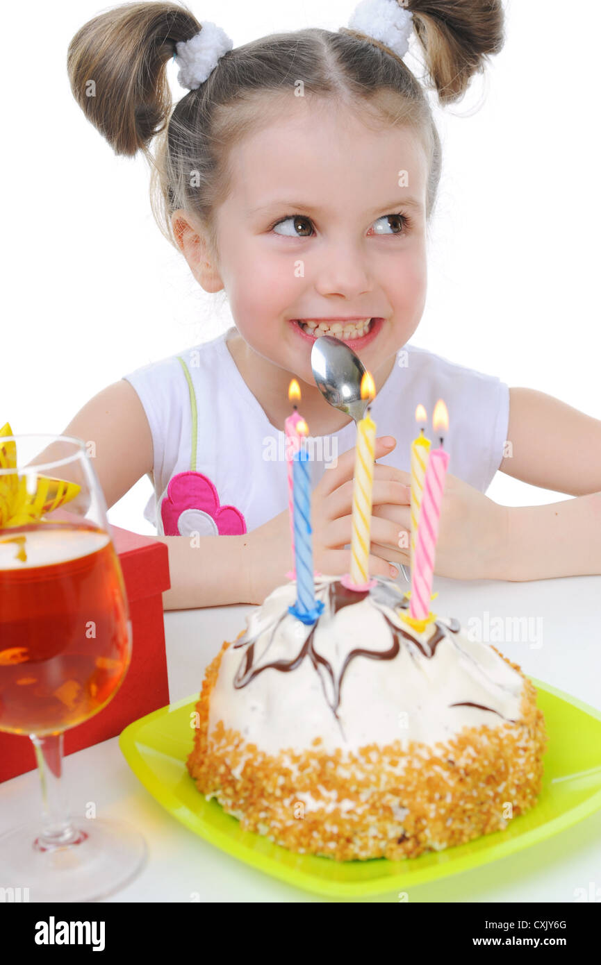 Beautiful little girl celebrates birthday Stock Photo - Alamy