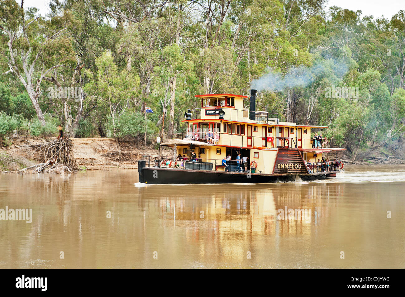 Old Paddle Steamer on Murray River Stock Photo - Alamy