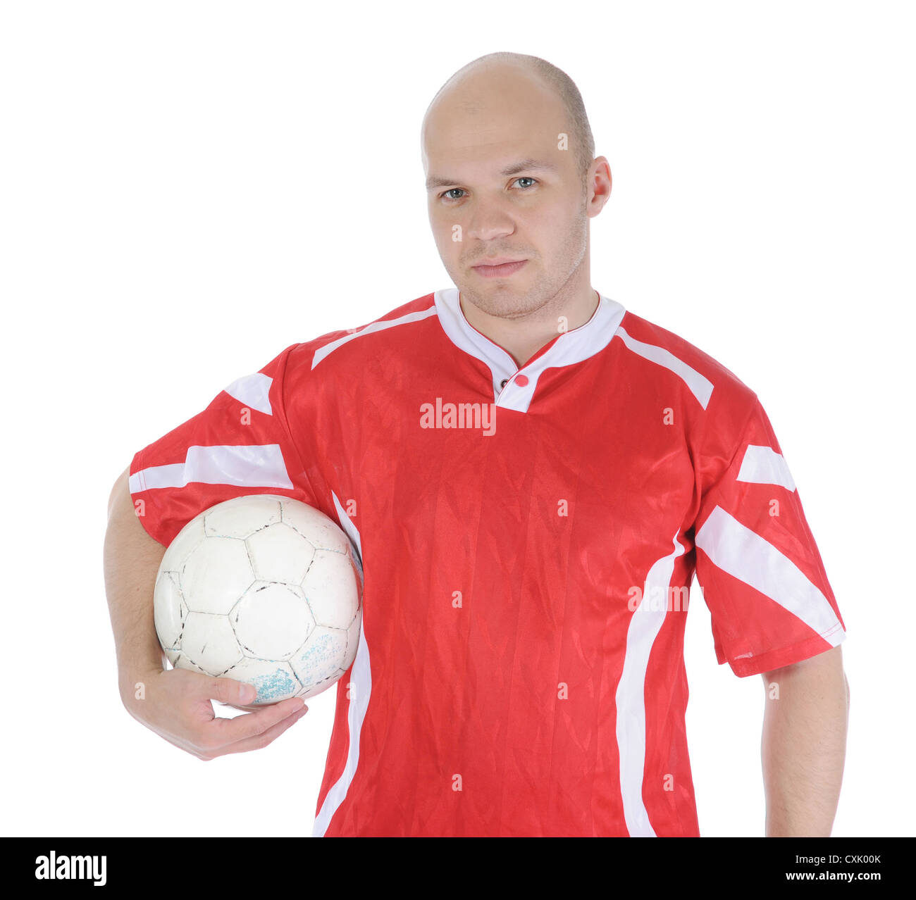 Football player with the ball in his hands Stock Photo - Alamy