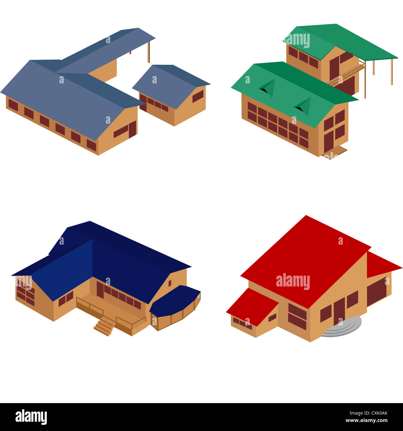 House isometric icons Stock Photo - Alamy