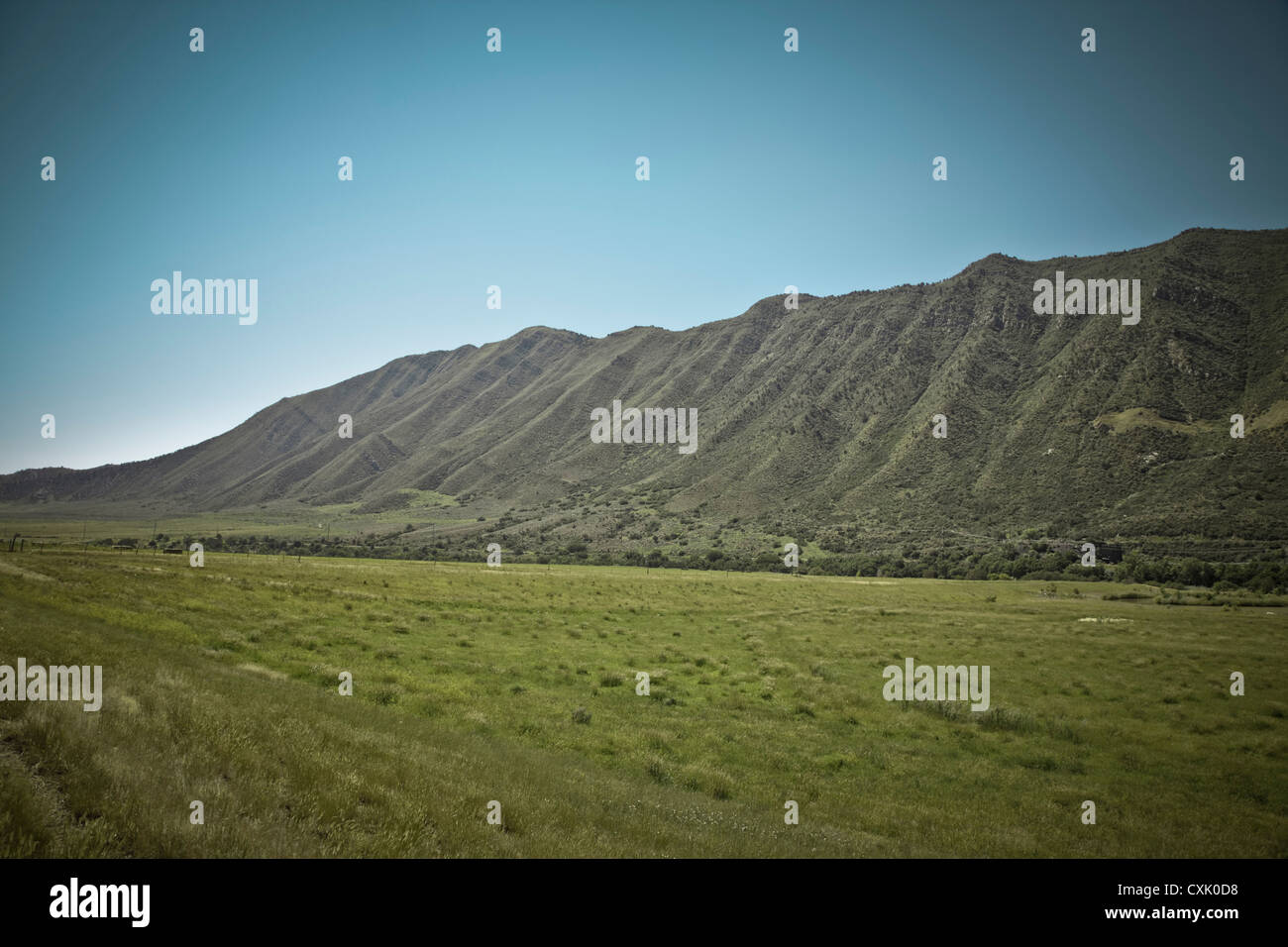 Scenic View of Mountain Ridge and Field, Interstate 70, Colorado, USA ...