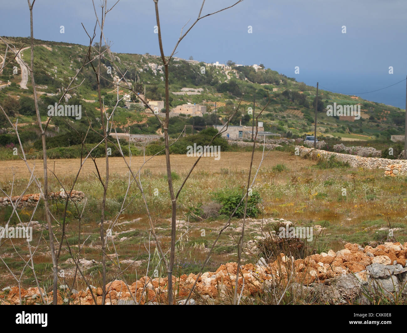 A colorful landscape in the countryside of Malta Stock Photo - Alamy