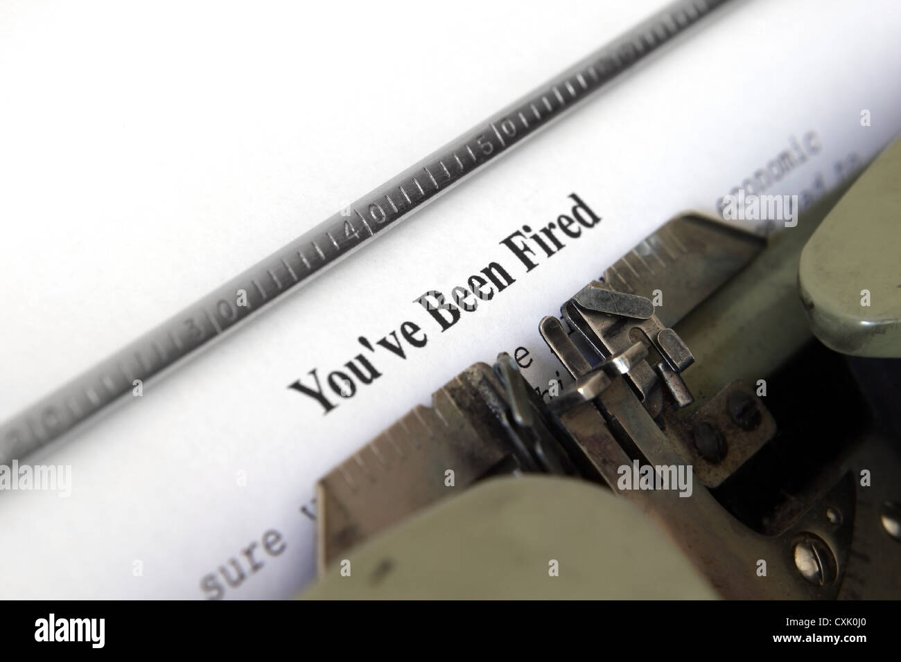 Document on typewriter Stock Photo - Alamy