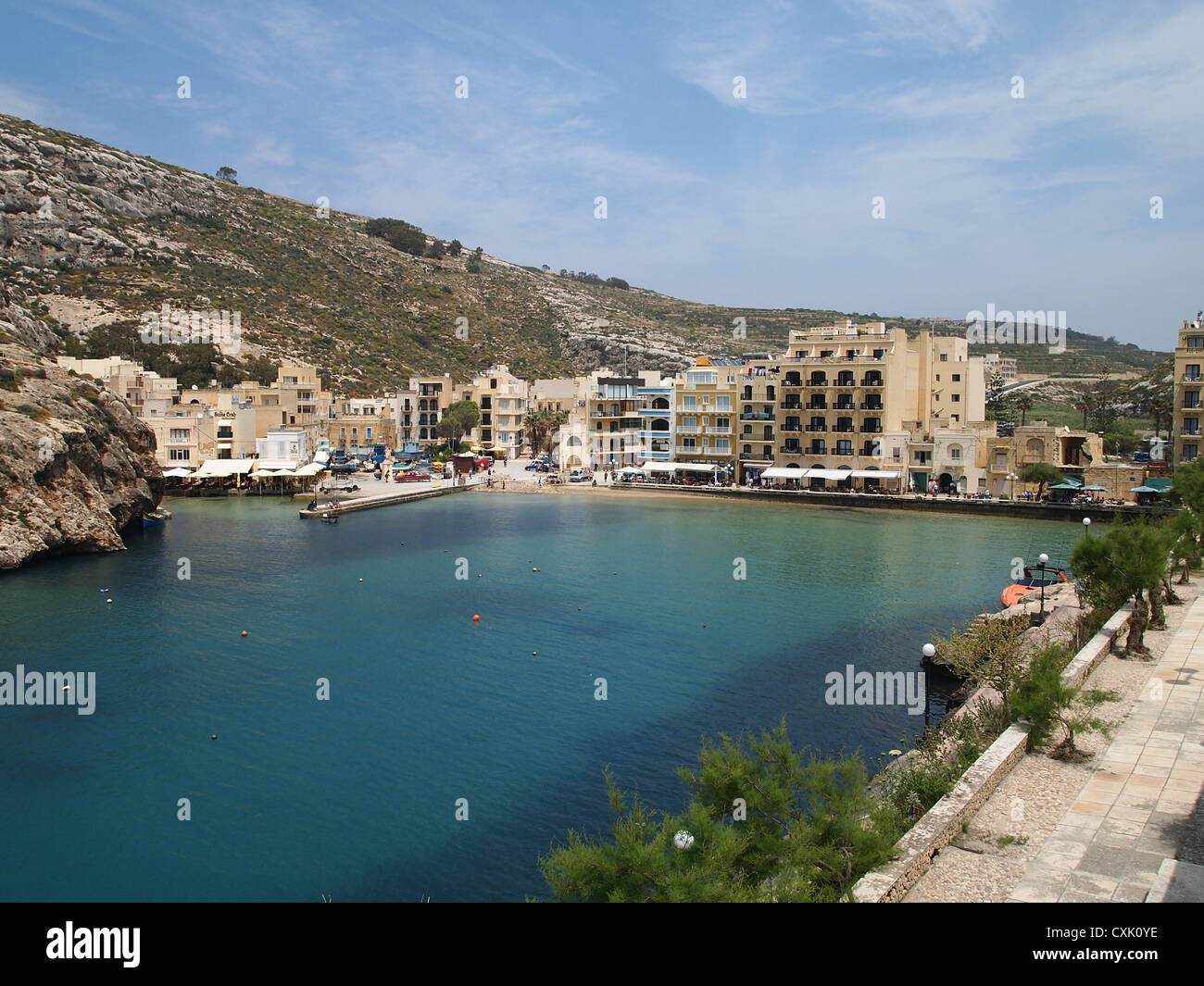 A view at nice bay in Xlendi Stock Photo - Alamy
