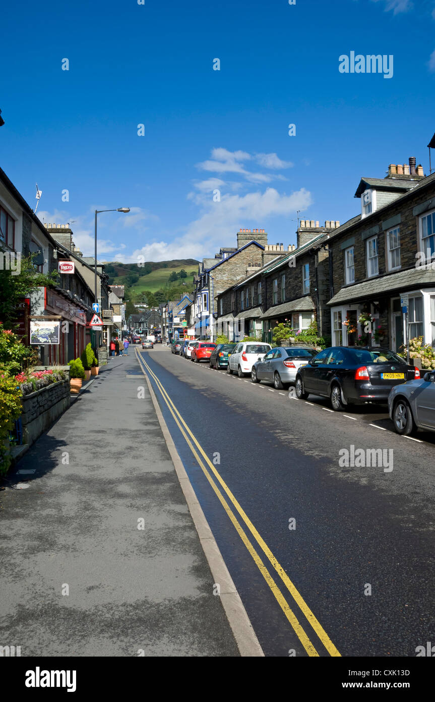 Ambleside town centre in summer Cumbria England UK United Kingdom GB ...