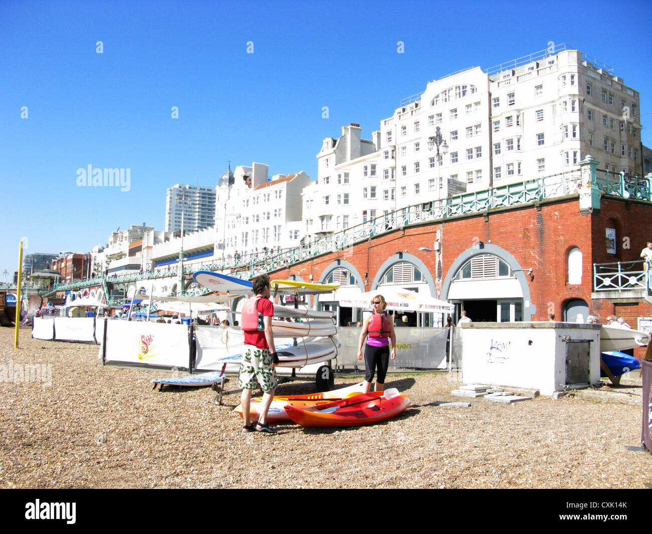Brighton beach & seafront activity Brighton East Sussex UK Stock Photo ...