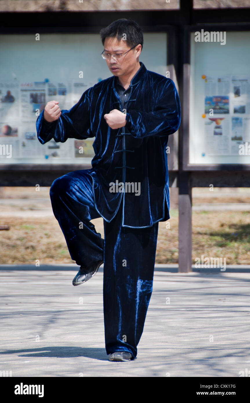 Practicing tai chi at the Temple of Heaven park, Beijing Stock Photo ...
