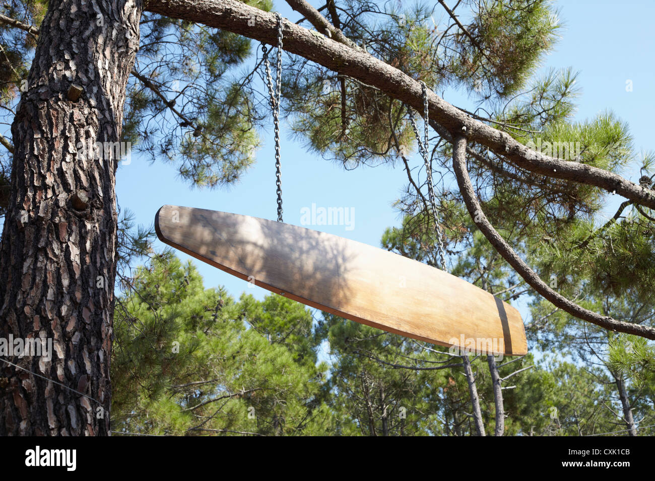 Sign Hanging from Tree, Arcachon, Gironde, Aquitaine, France Stock ...