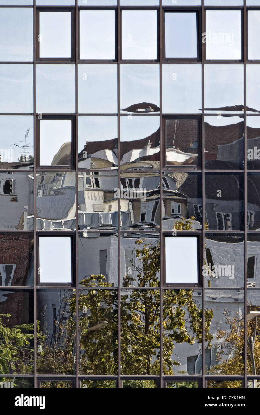 House facades with mirroring Stock Photo - Alamy