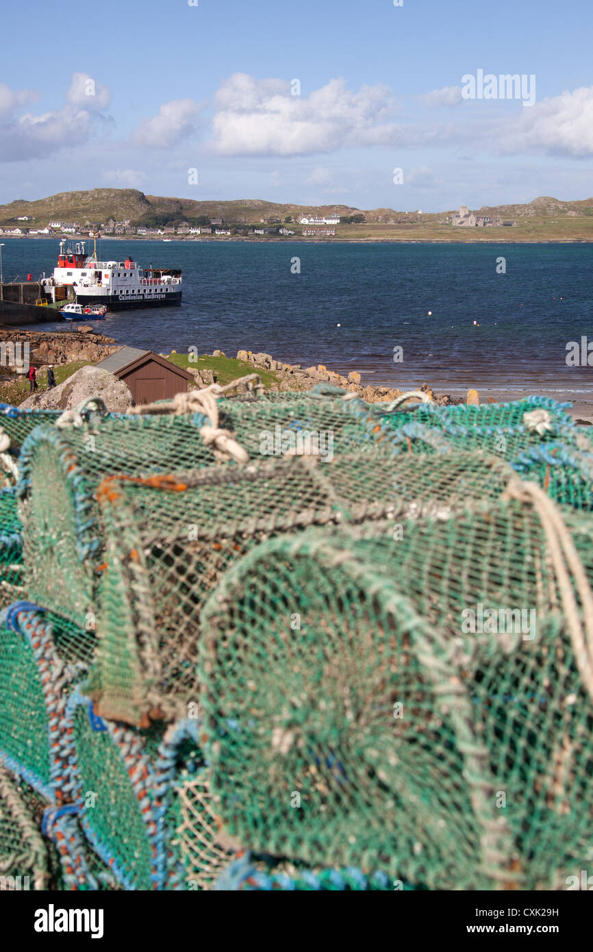Isle of Mull, Scotland. Picturesque view of the Mull to Iona CalMac ...
