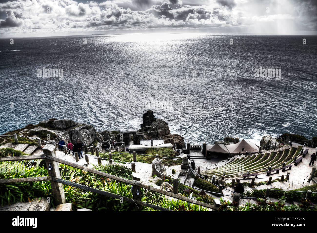 Minack Theatre, Cornwall outdoor outside seating area and stage Stock ...
