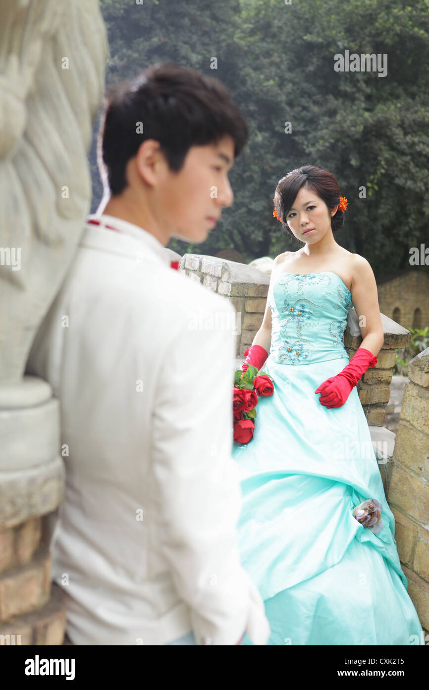 chinese bride and groom,outdoors Stock Photo - Alamy