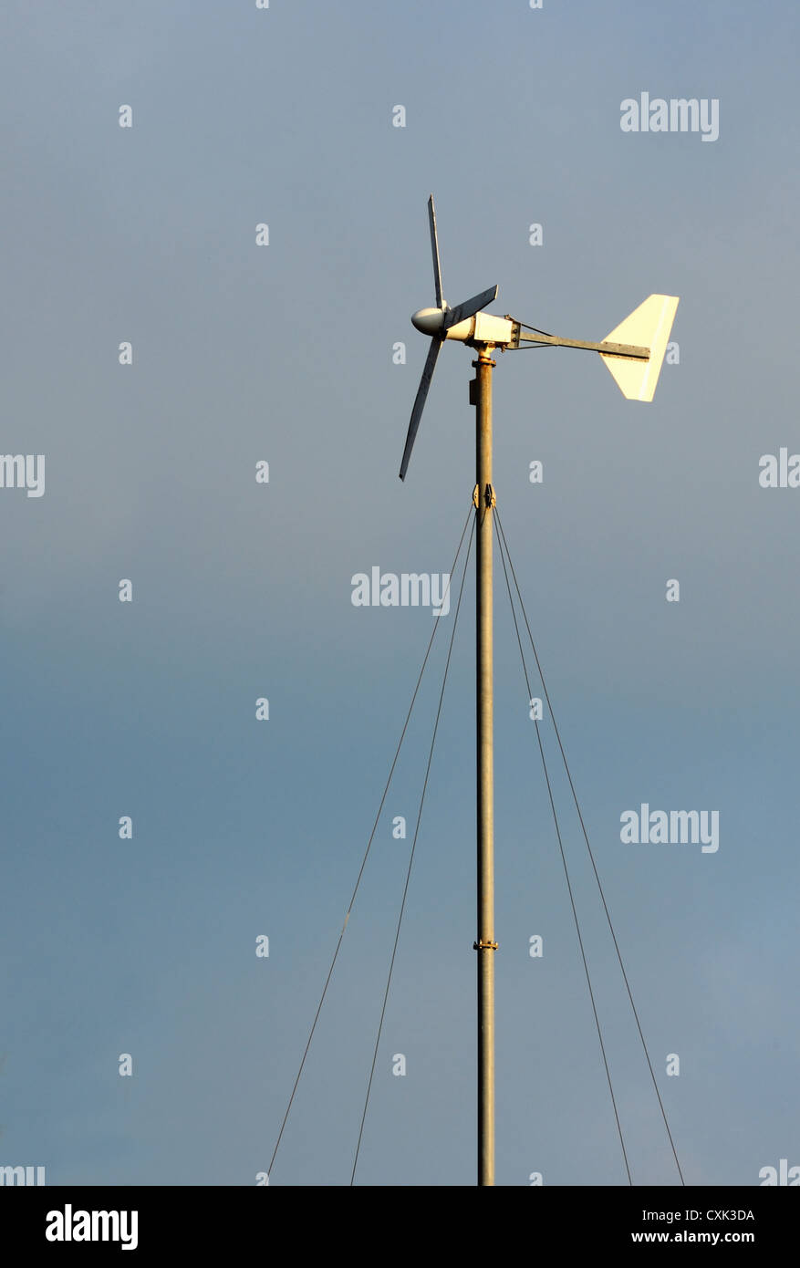 The little wind turbine custom handmade in twilight Stock Photo - Alamy