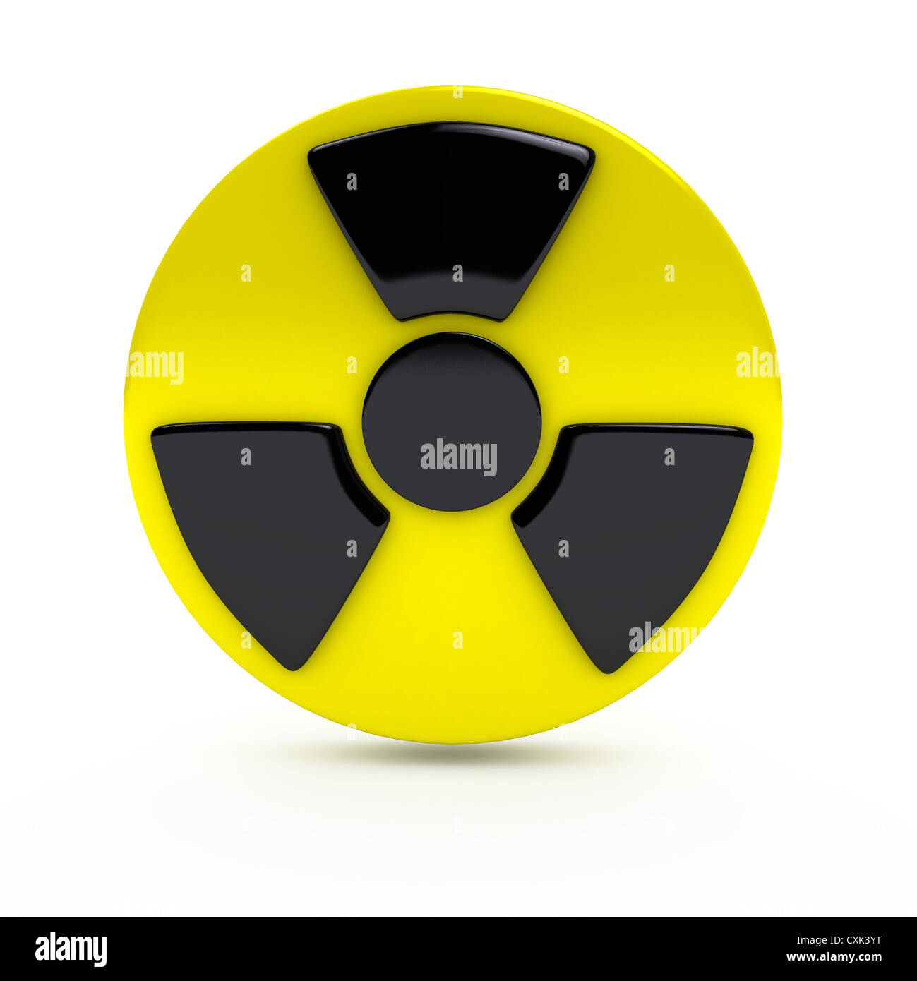 Radiation sign on yellow background Cut Out Stock Images & Pictures - Alamy