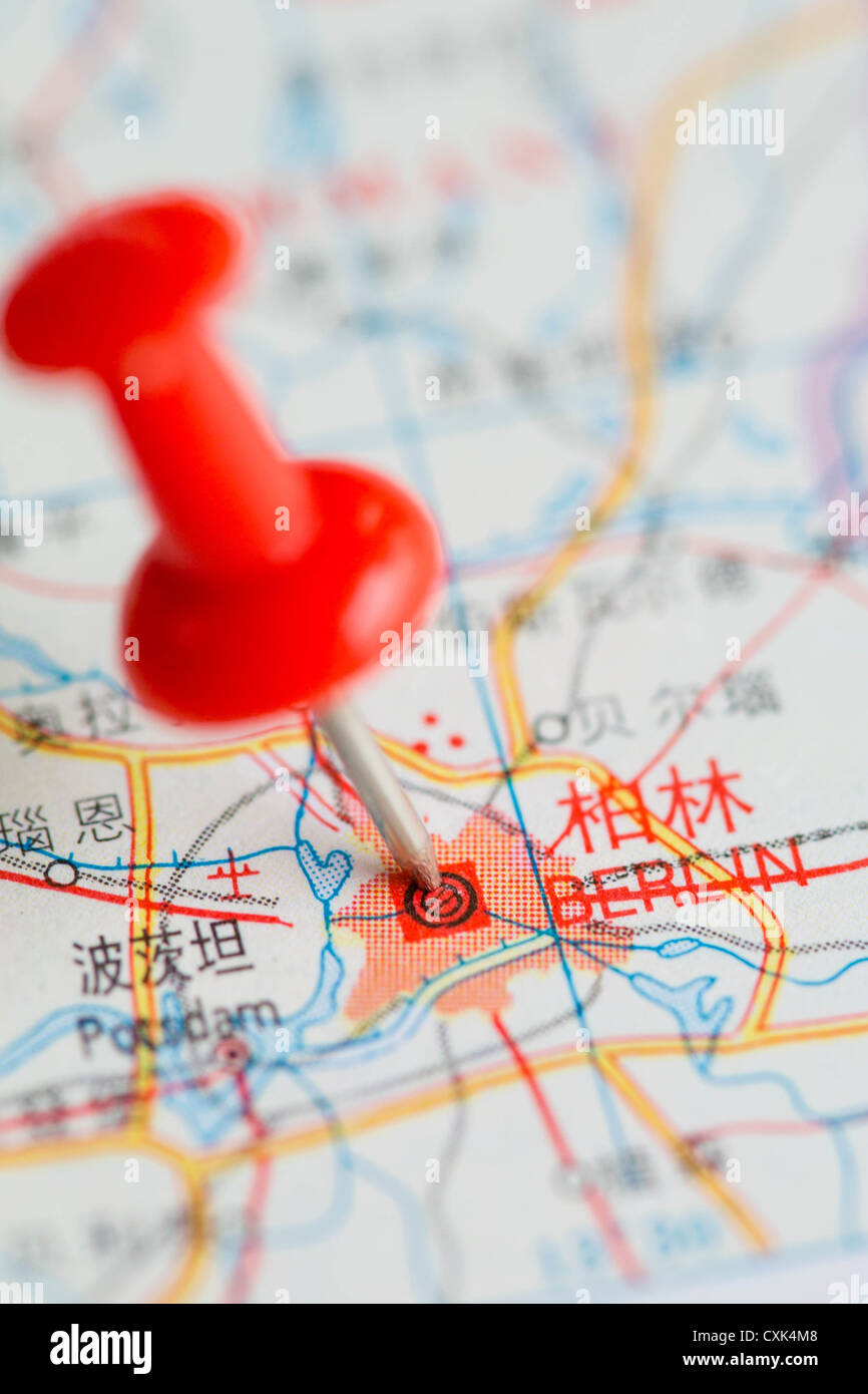 Close up berlin map red hi-res stock photography and images - Alamy