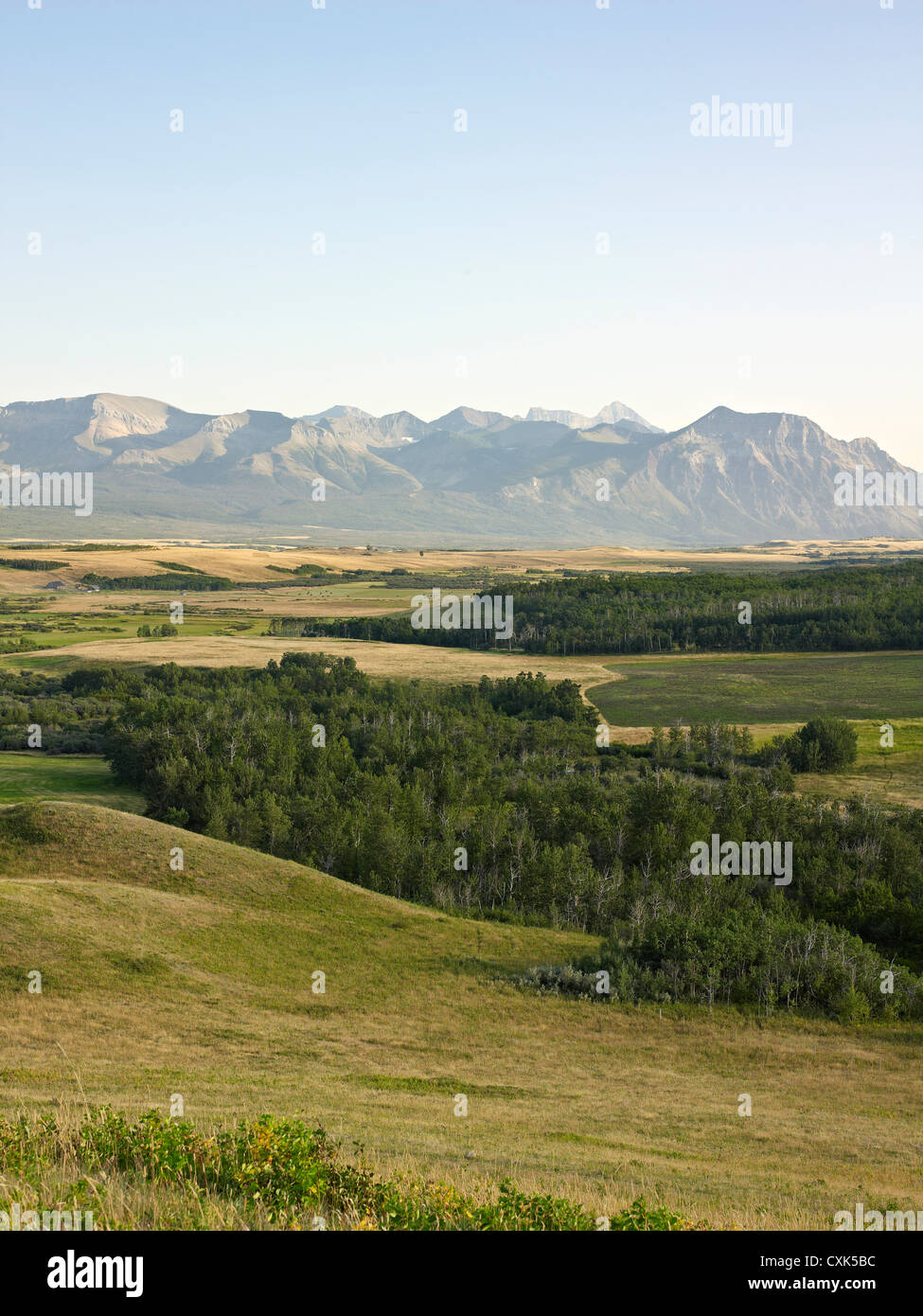 Valley and Mountains, Pincher Creek, Alberta, Canada Stock Photo - Alamy