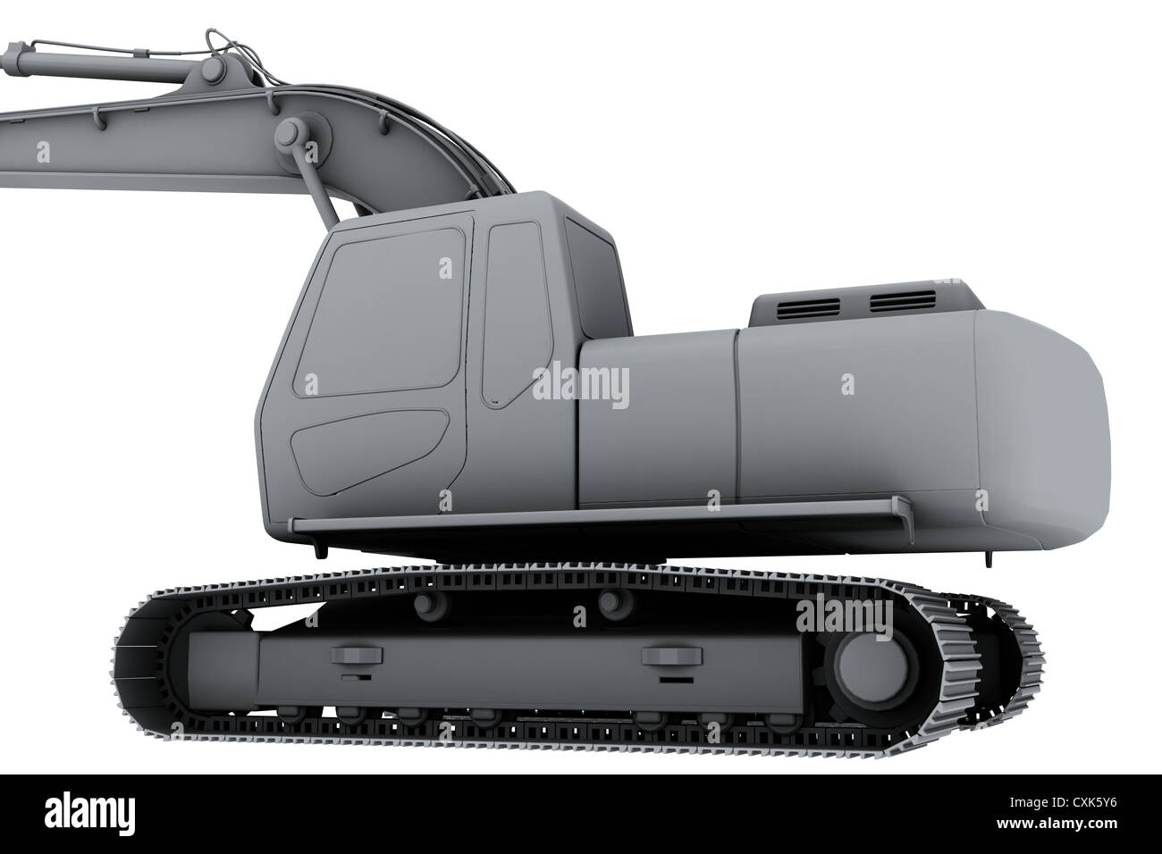 Grey model of the digger Stock Photo - Alamy