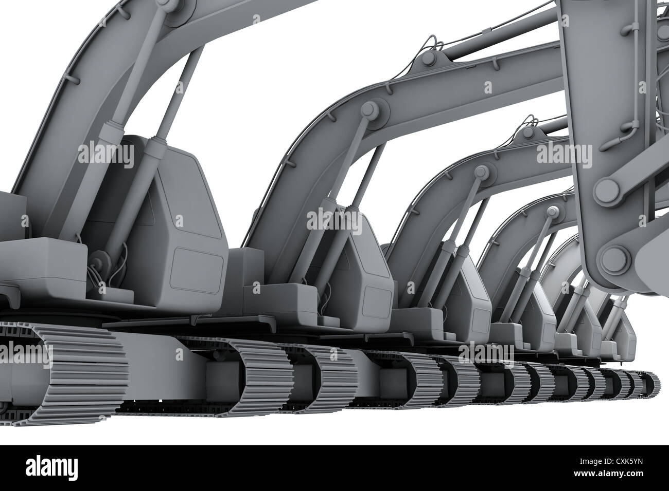 Grey model of the diggers Stock Photo - Alamy