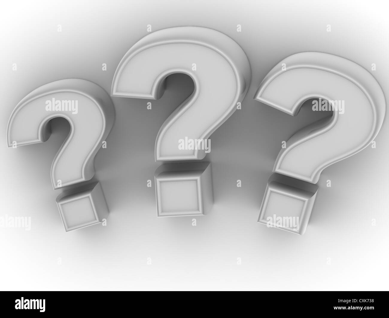 Three signs on a question. 3d Stock Photo - Alamy