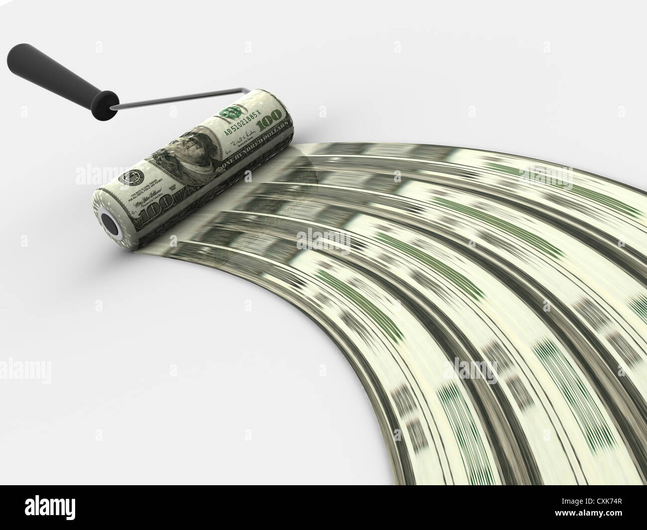 Dollar money paint roller hi-res stock photography and images - Alamy
