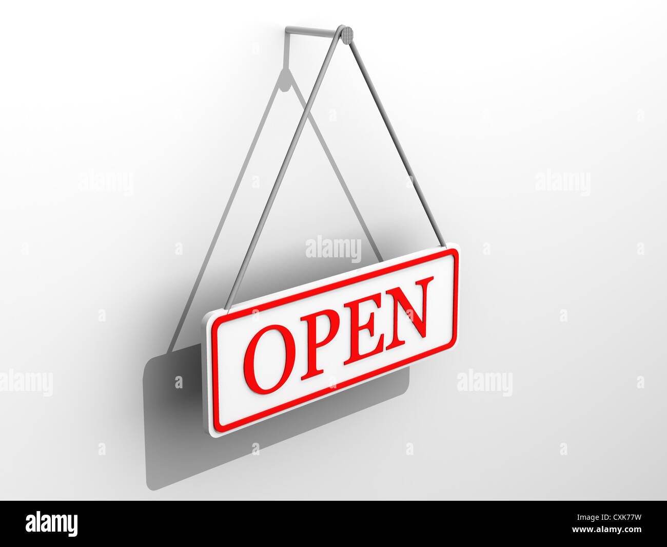 Sign open .3d Stock Photo - Alamy
