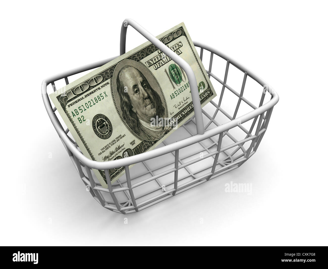 Dollar dollars currency basket hi-res stock photography and images - Alamy
