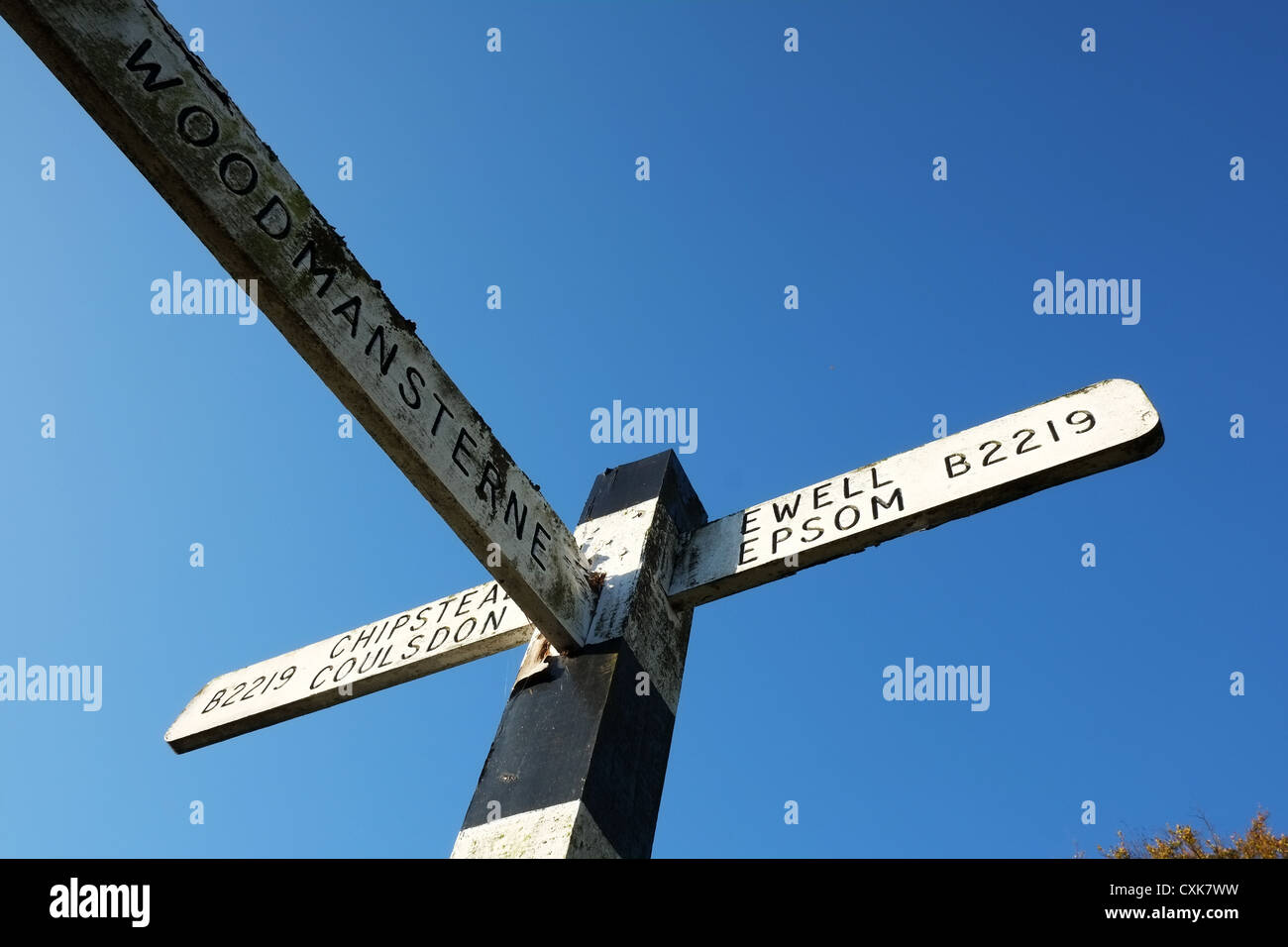 Wooden road sign hi-res stock photography and images - Alamy
