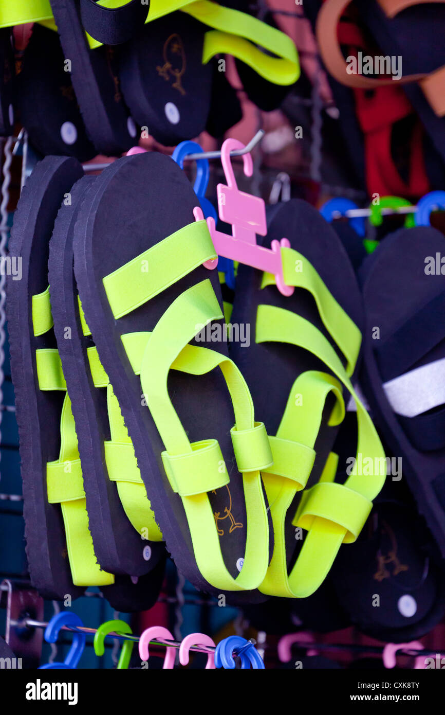 Sandals on the Chatuchak Market in Bangkok Stock Photo - Alamy